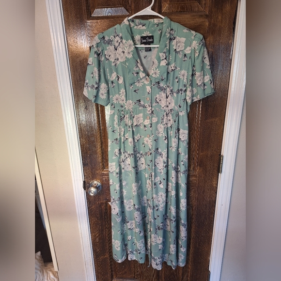 Jamie Brooke | Dresses | Vintage Jamie Brooke Teal Floral Maxi Dress ...